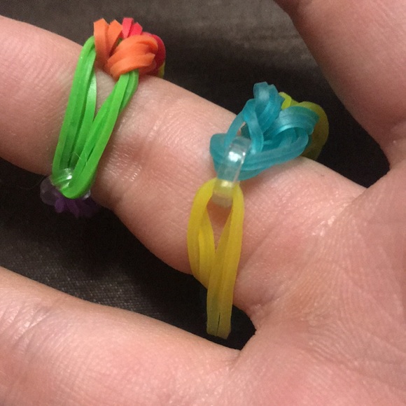 rainbow loom | Jewelry | Colorful Home Made Rainbow Loom Rings | Poshmark